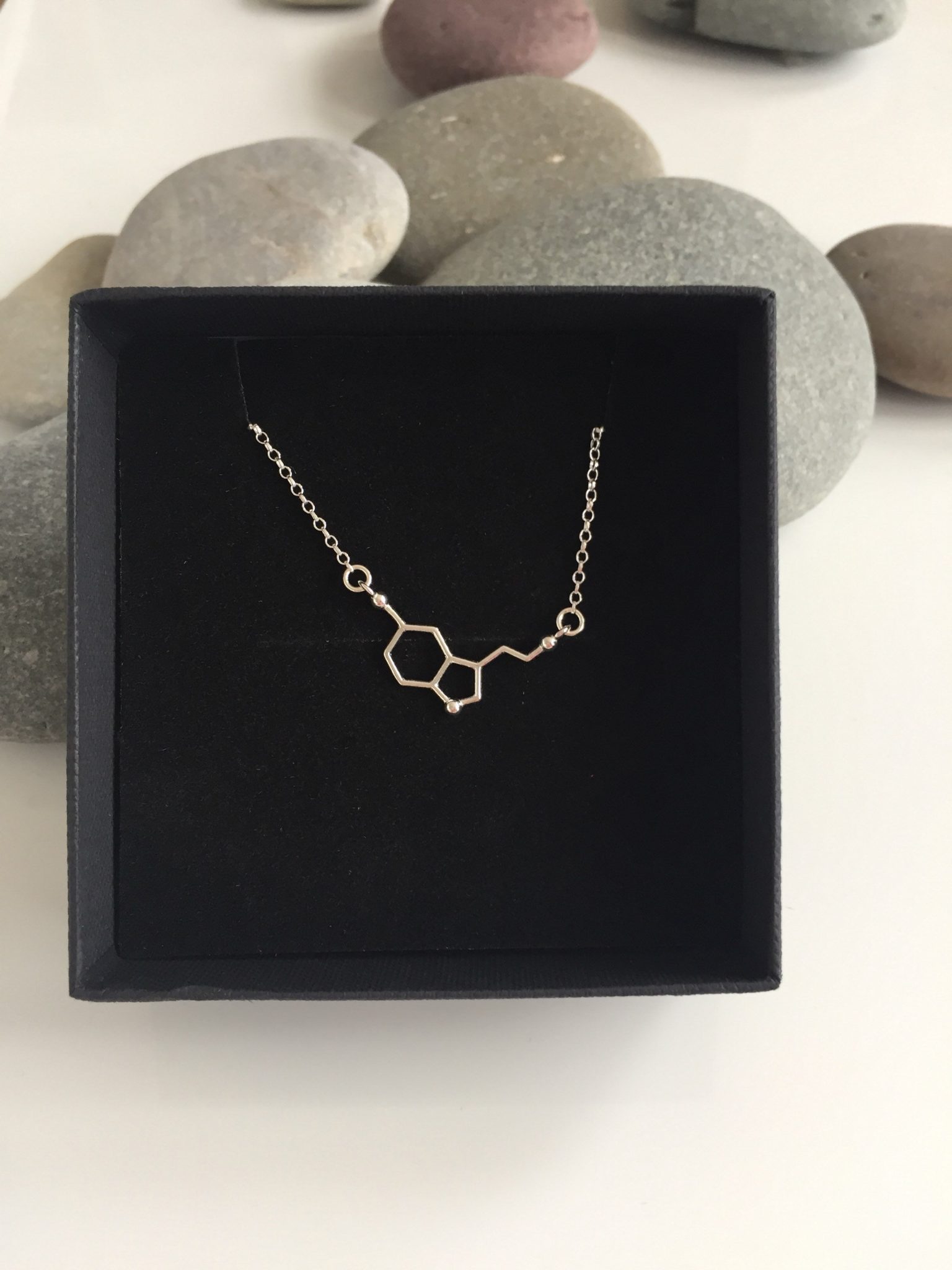 Silver Serotonin Molecule Necklace - Loved By Venus